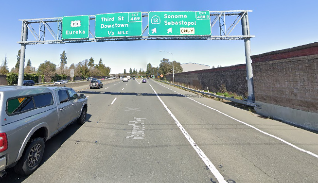 1 Injured in Santa Rosa Pedestrian Accident on Highway 101 near Highway 12