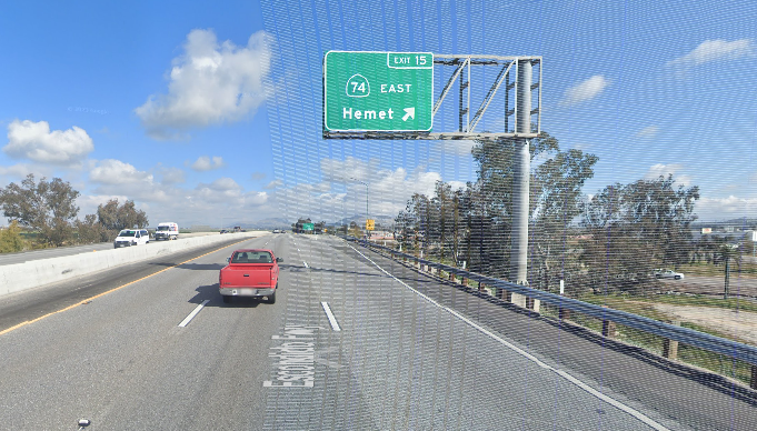 3 Injured in Perris Crash on 215 Freeway near Highway 74